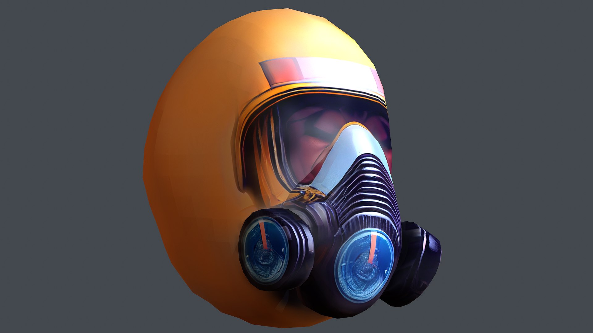 3D Model Gas Mask Helmet Scifi Low-poly Character Art Game Space ...