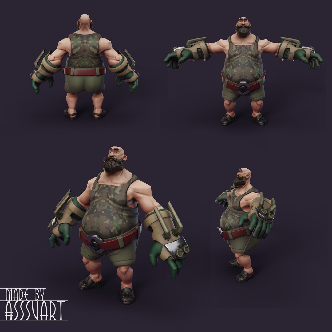 3D Game Ready Stylized Male Boxer Fighter Model - TurboSquid 2049041