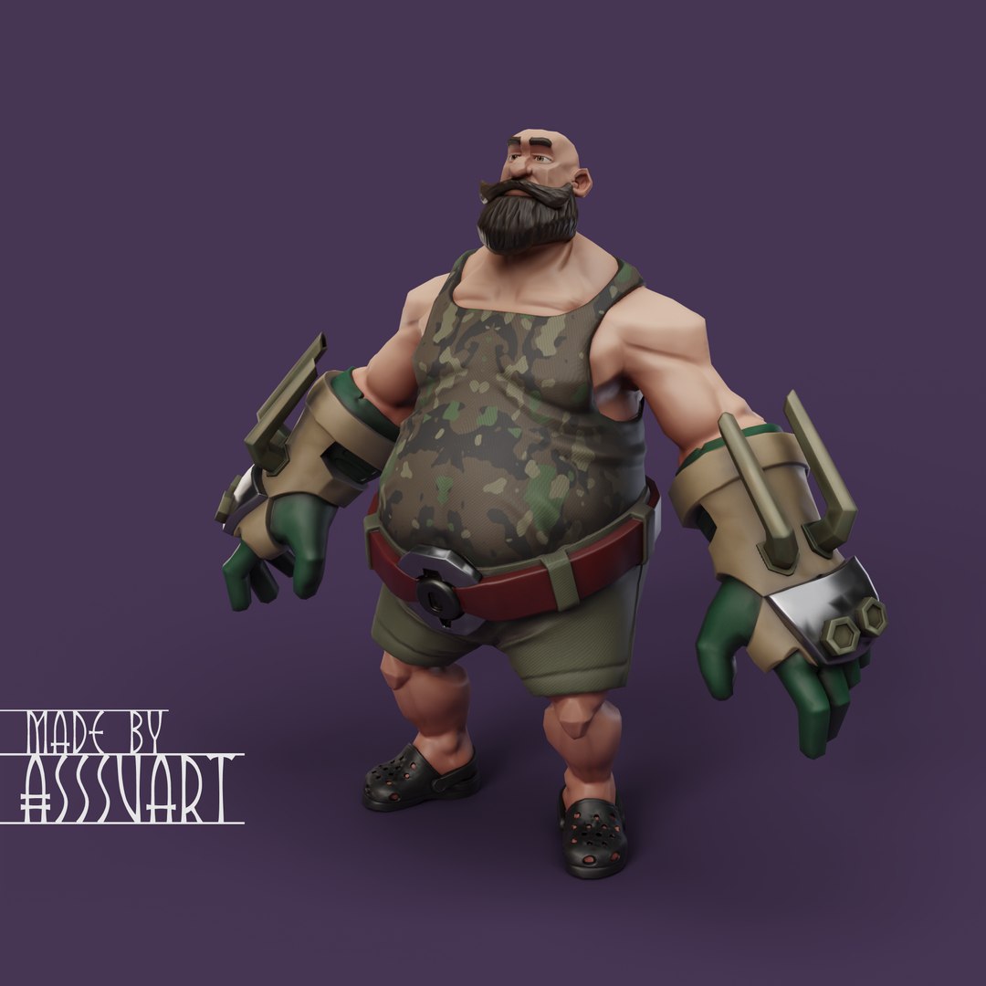 3D Game Ready Stylized Male Boxer Fighter Model - TurboSquid 2049041