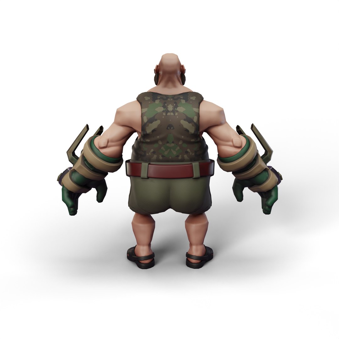 3D Game Ready Stylized Male Boxer Fighter Model - TurboSquid 2049041