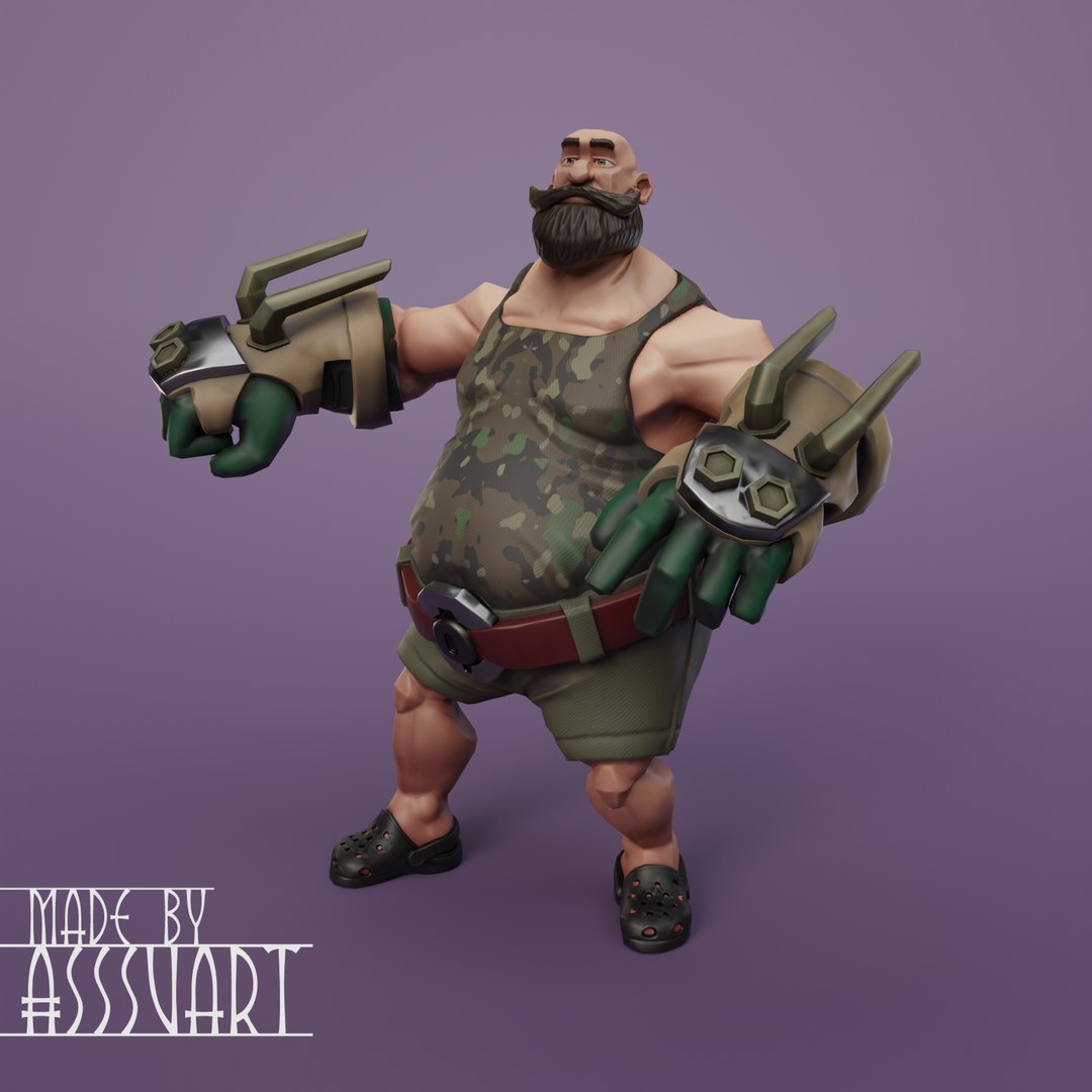 3D Game Ready Stylized Male Boxer Fighter Model - TurboSquid 2049041