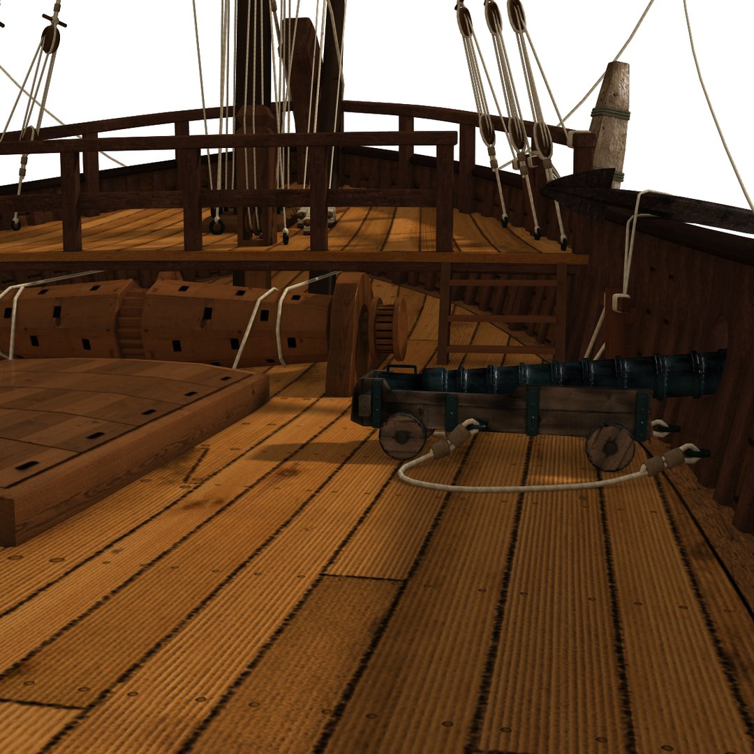caravel sails ship 3d model