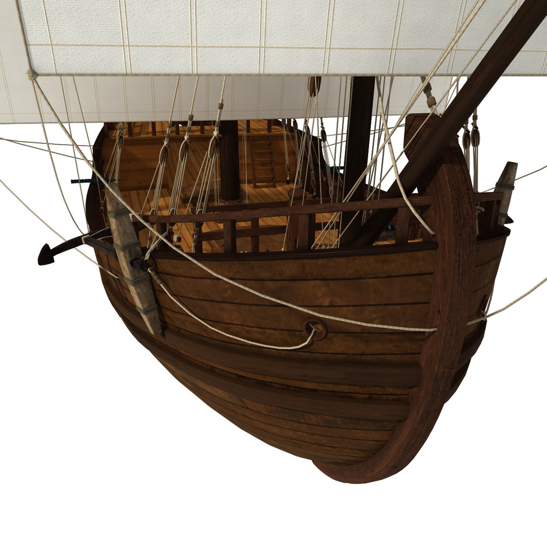caravel sails ship 3d model