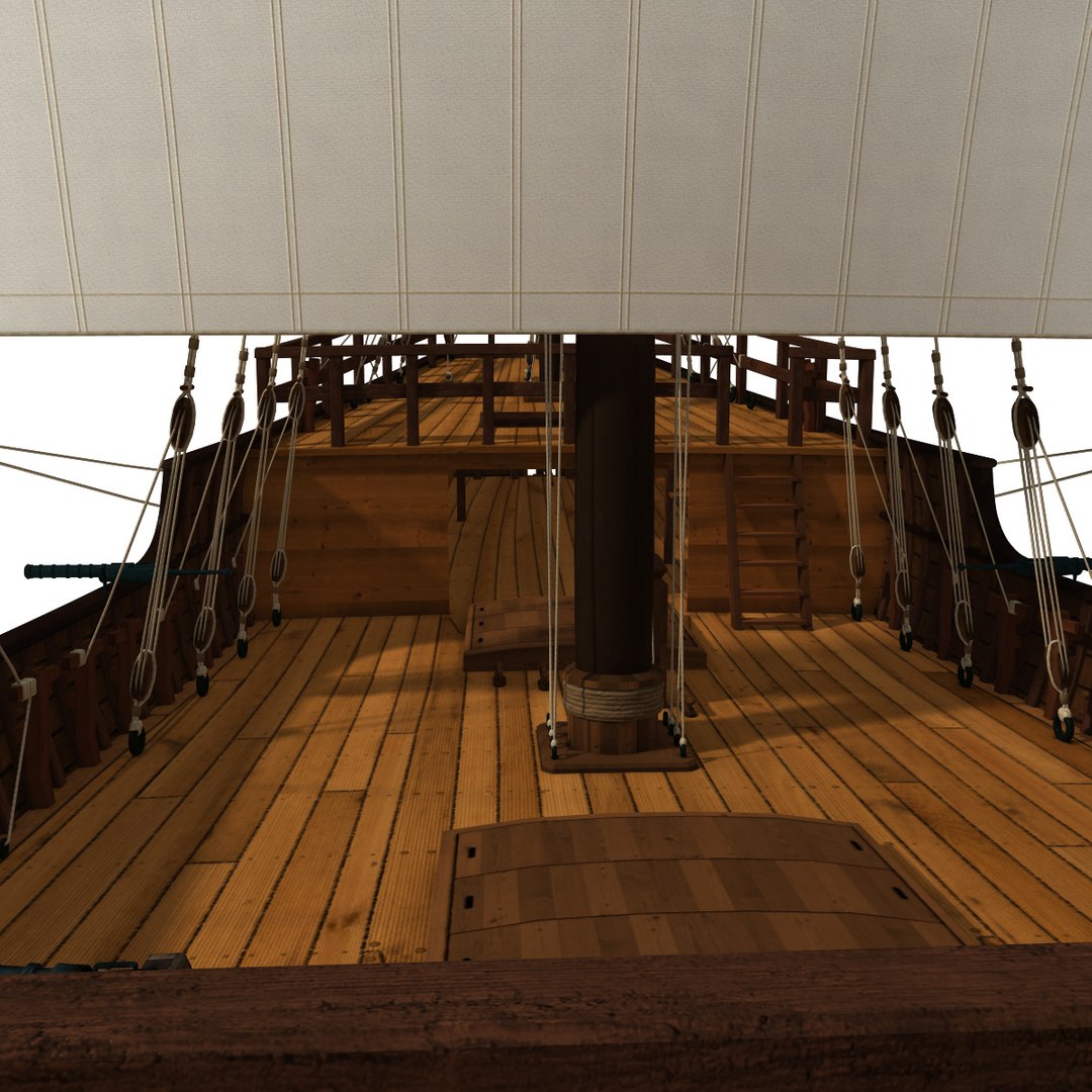 caravel sails ship 3d model