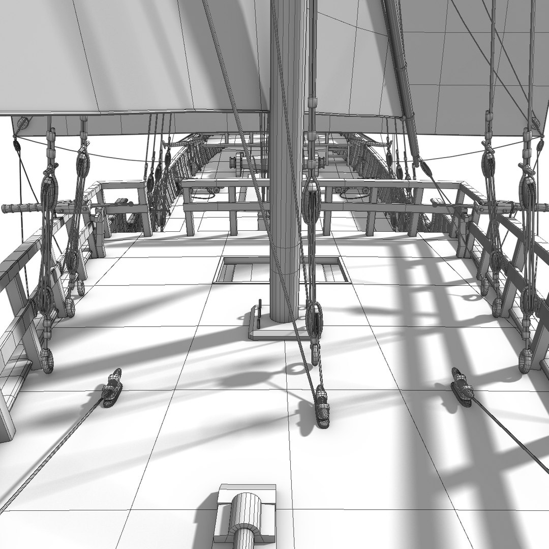 caravel sails ship 3d model