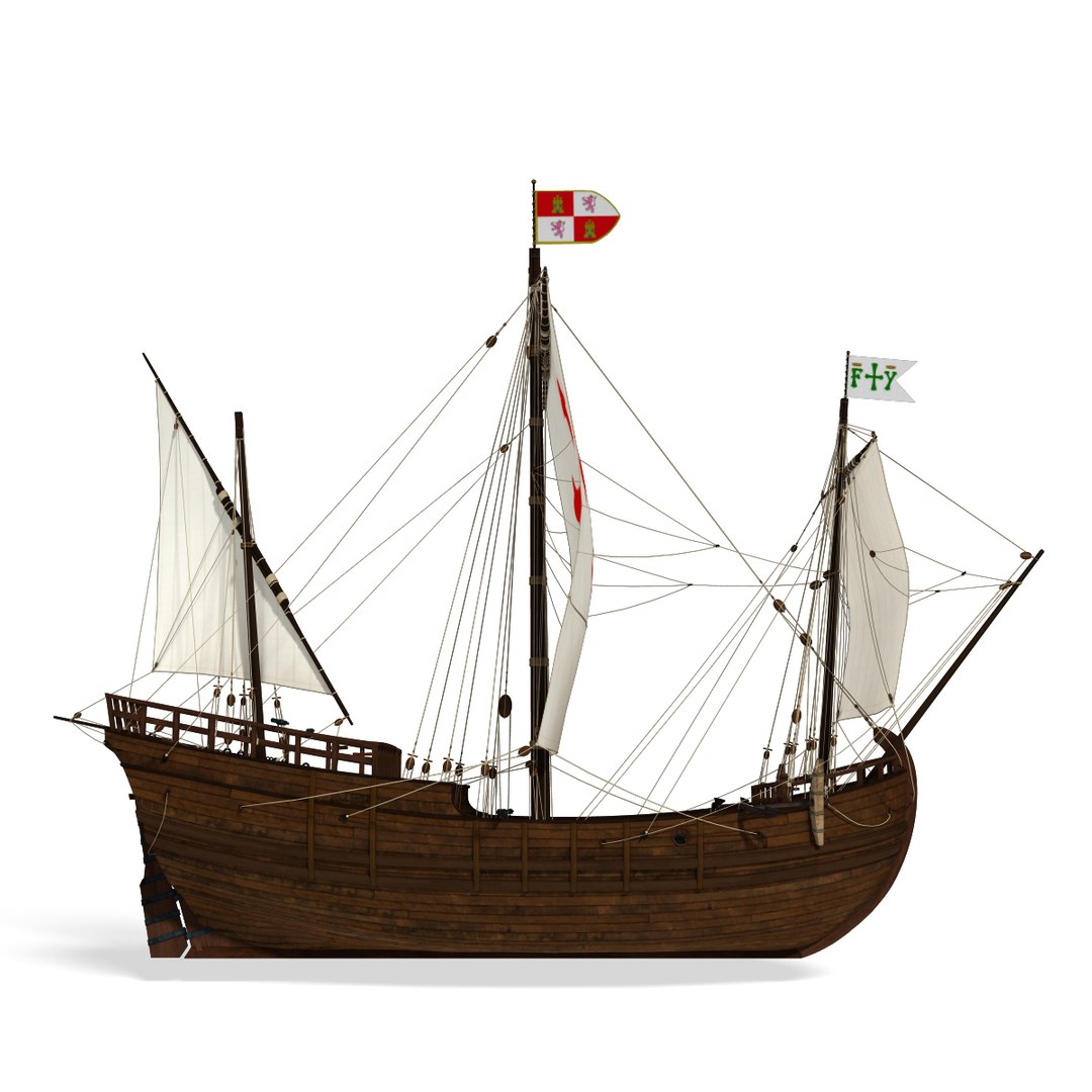 Caravel Sails Ship 3d Model