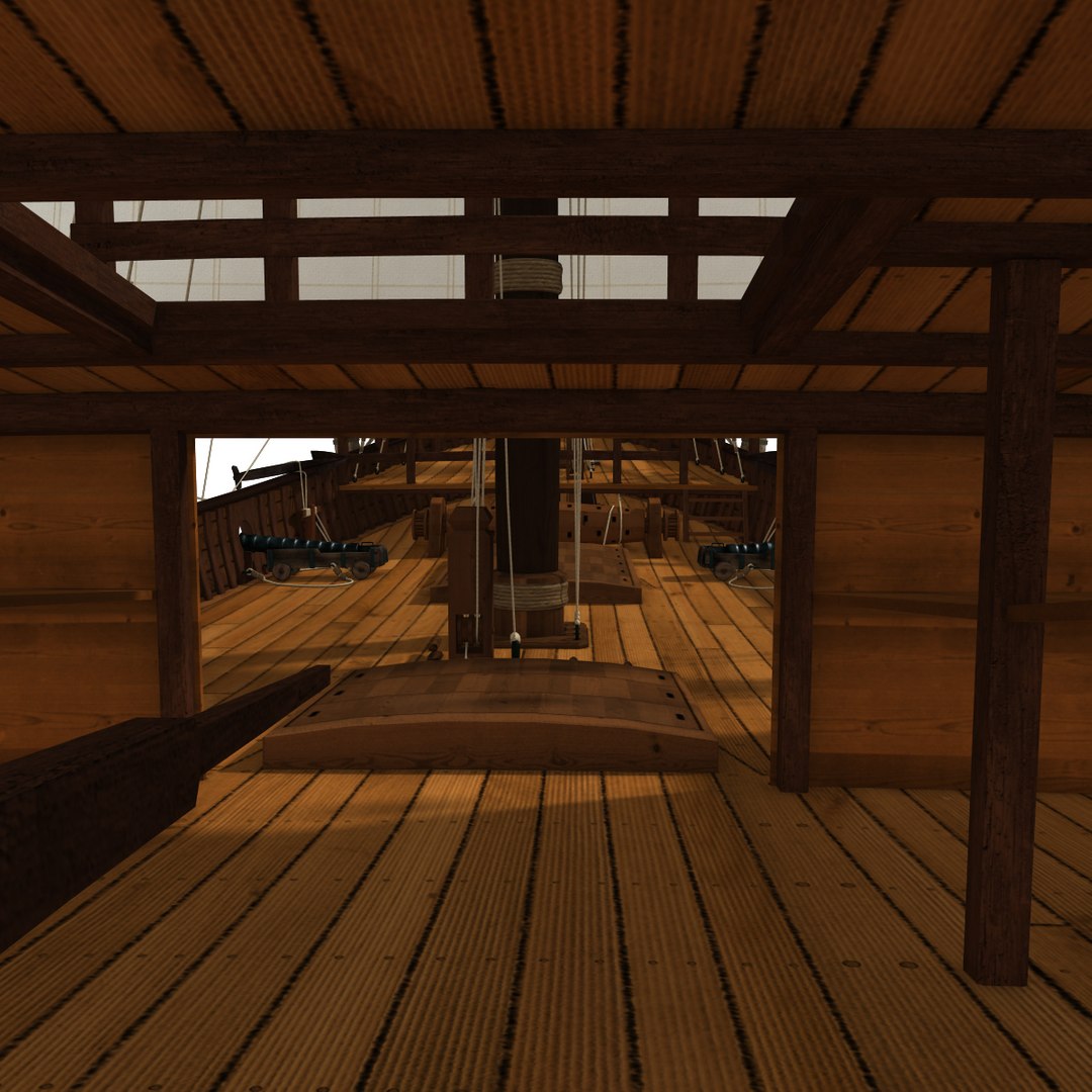 caravel sails ship 3d model