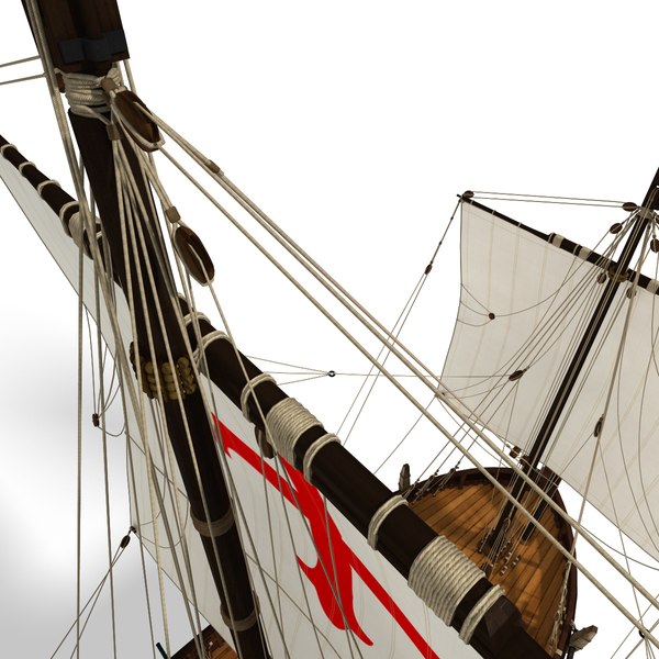caravel sails ship 3d model