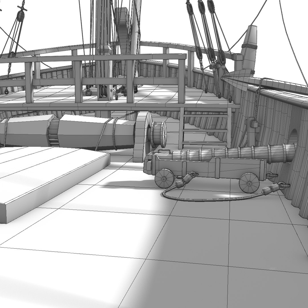 Caravel Sails Ship 3d Model
