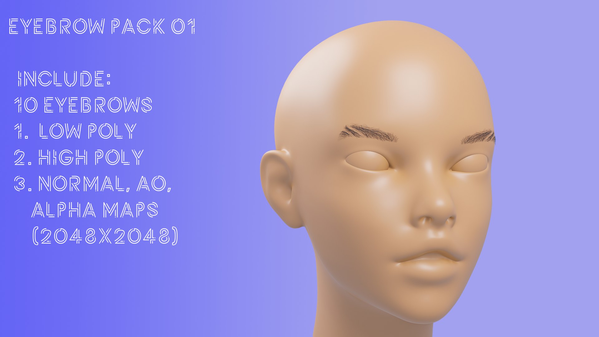 3D Eyebrow Pack 01 - TurboSquid 1982241