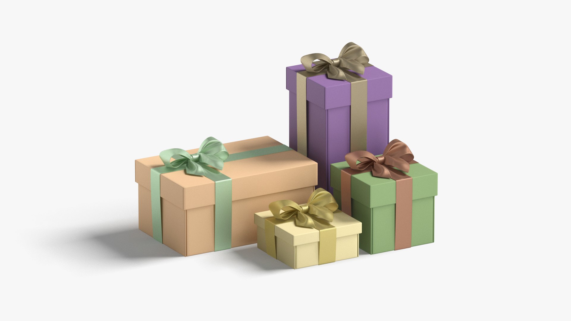 3D Gift Boxes Set - 4 Box Shapes Model - TurboSquid 1895669