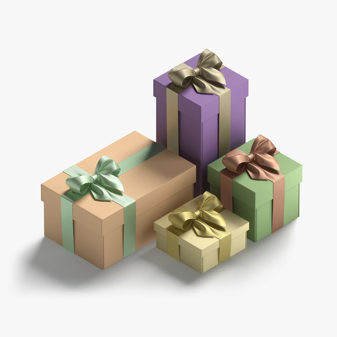 Gift boxes set - 4 box shapes3Dモデル - TurboSquid 1895669