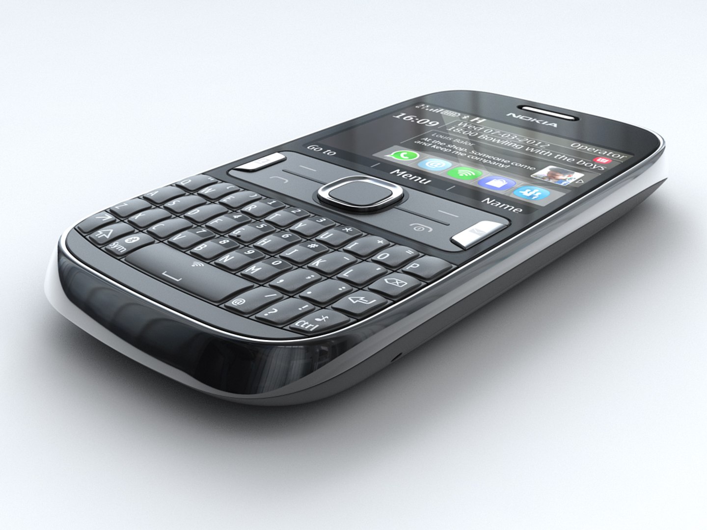 3d Nokia Asha 302 Mobile Phone Model
