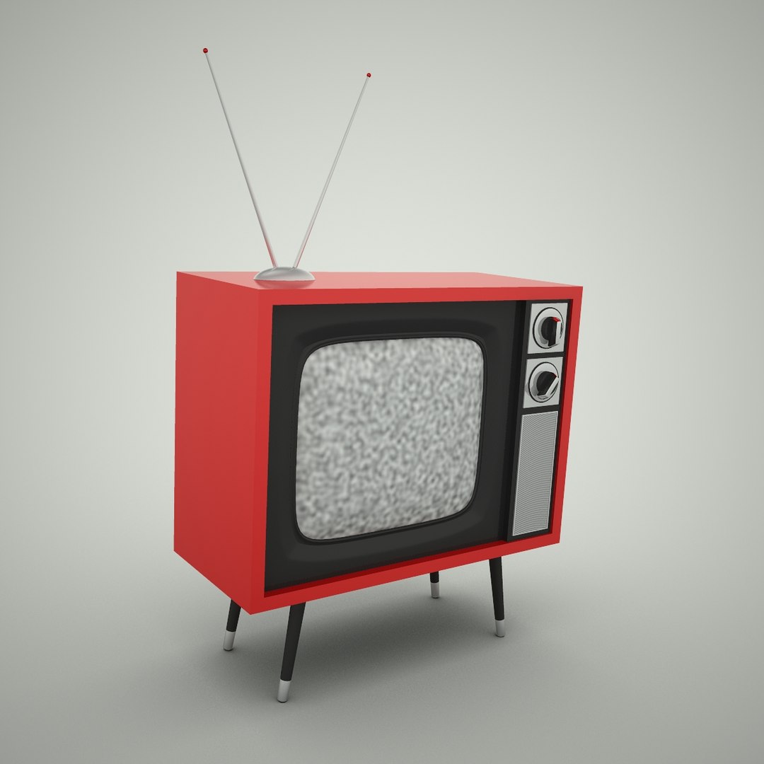 3d retro tv set model