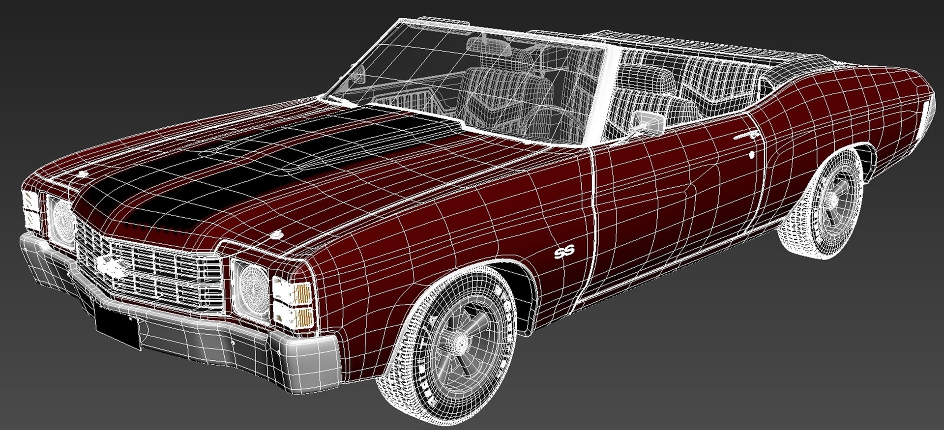 3D Model Chevrolet Chevelle SS Convertible 1971 - TurboSquid 2216506