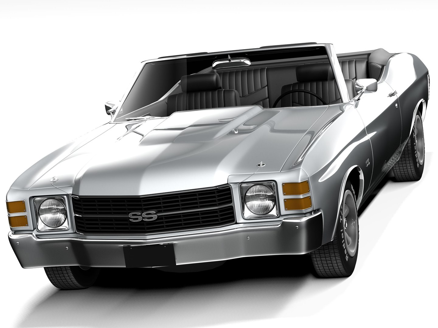 3D Model Chevrolet Chevelle SS Convertible 1971 - TurboSquid 2216506
