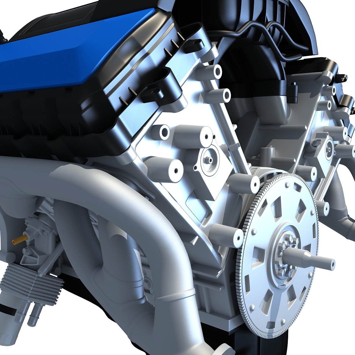 v8 engine 3d model