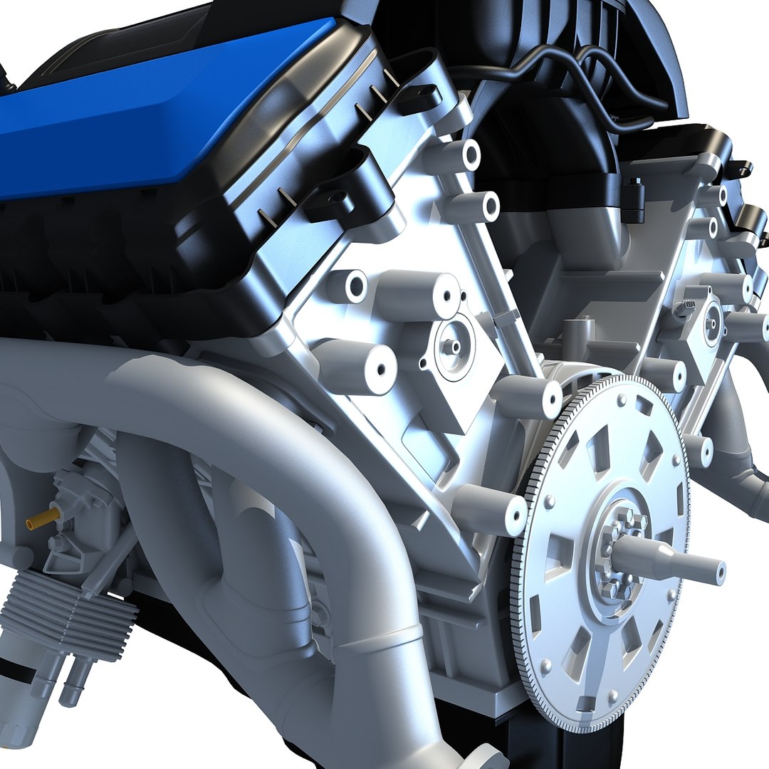V8 Engine 3d Model