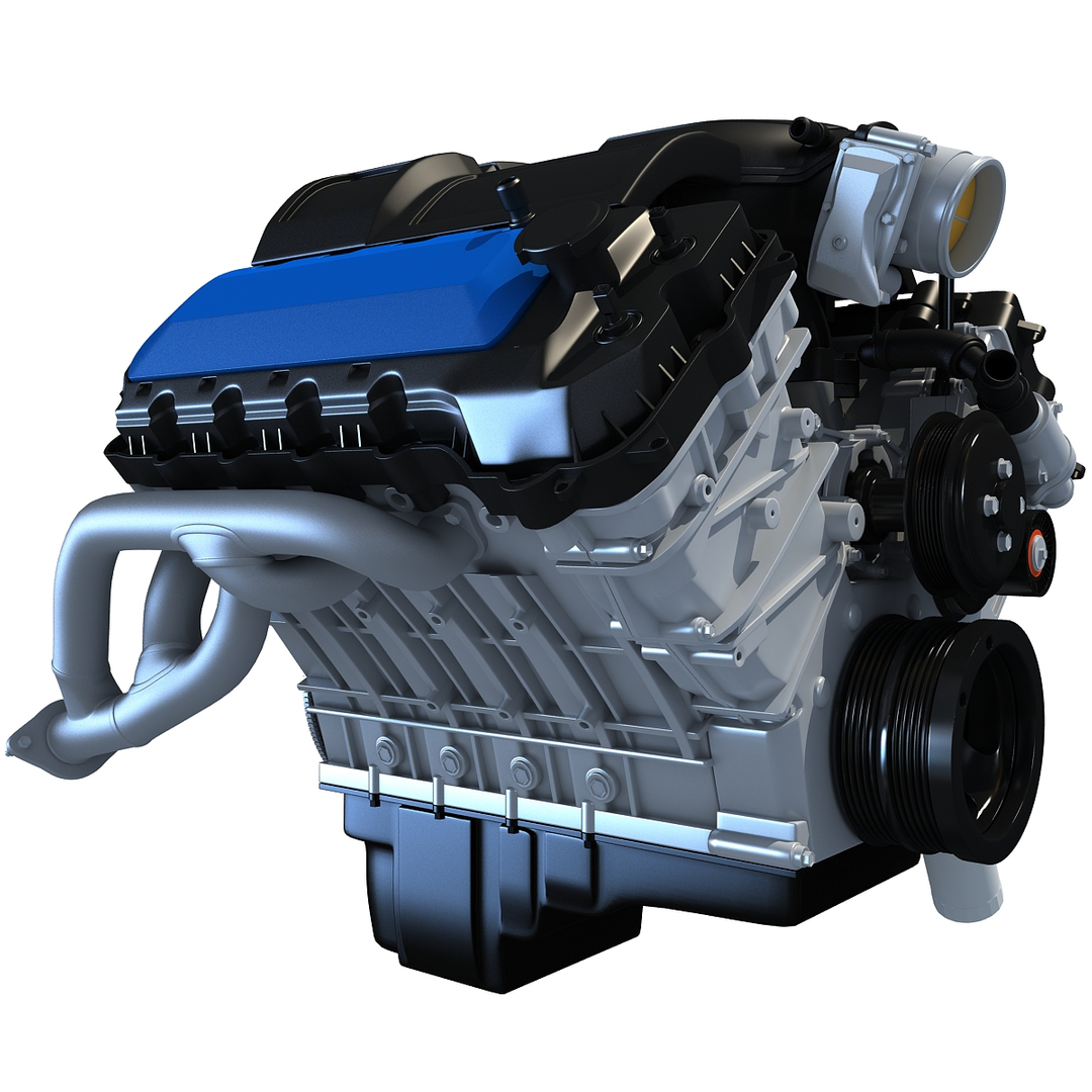 v8 engine 3d model