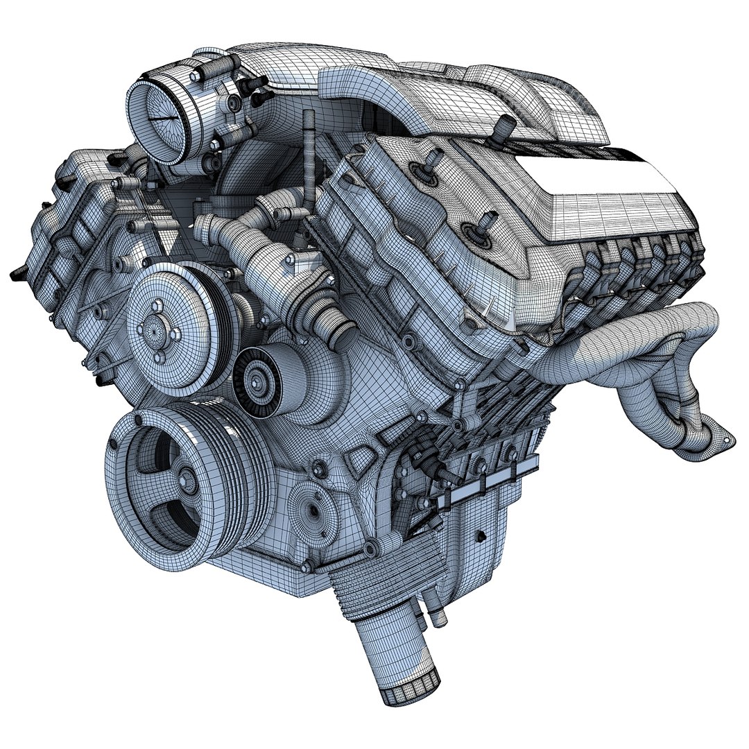 V8 Engine 3d Model