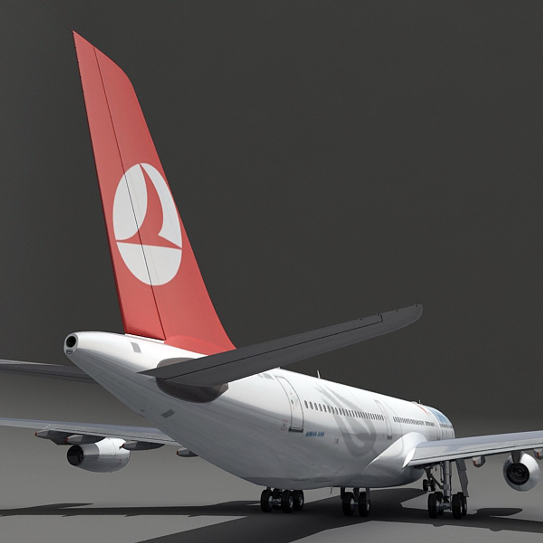 3d Model Airbus A340-300 Plane Turkish