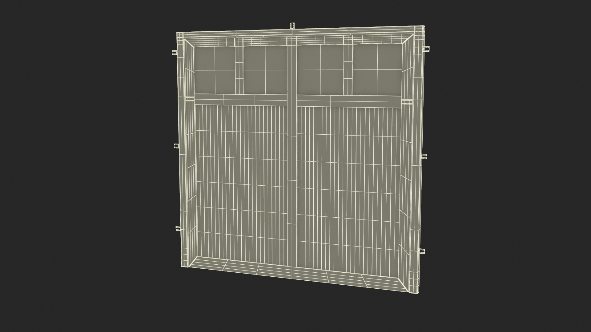 3D Double Garage Door With Windows Rigged For Maya - TurboSquid 2340804