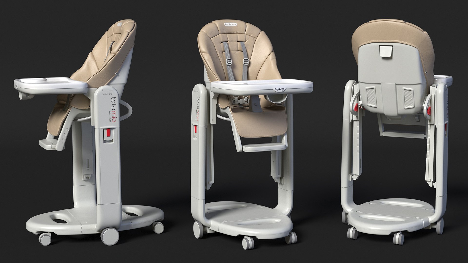 3D Folding Peg Perego Baby High Chair Vertical Beige model - TurboSquid ...