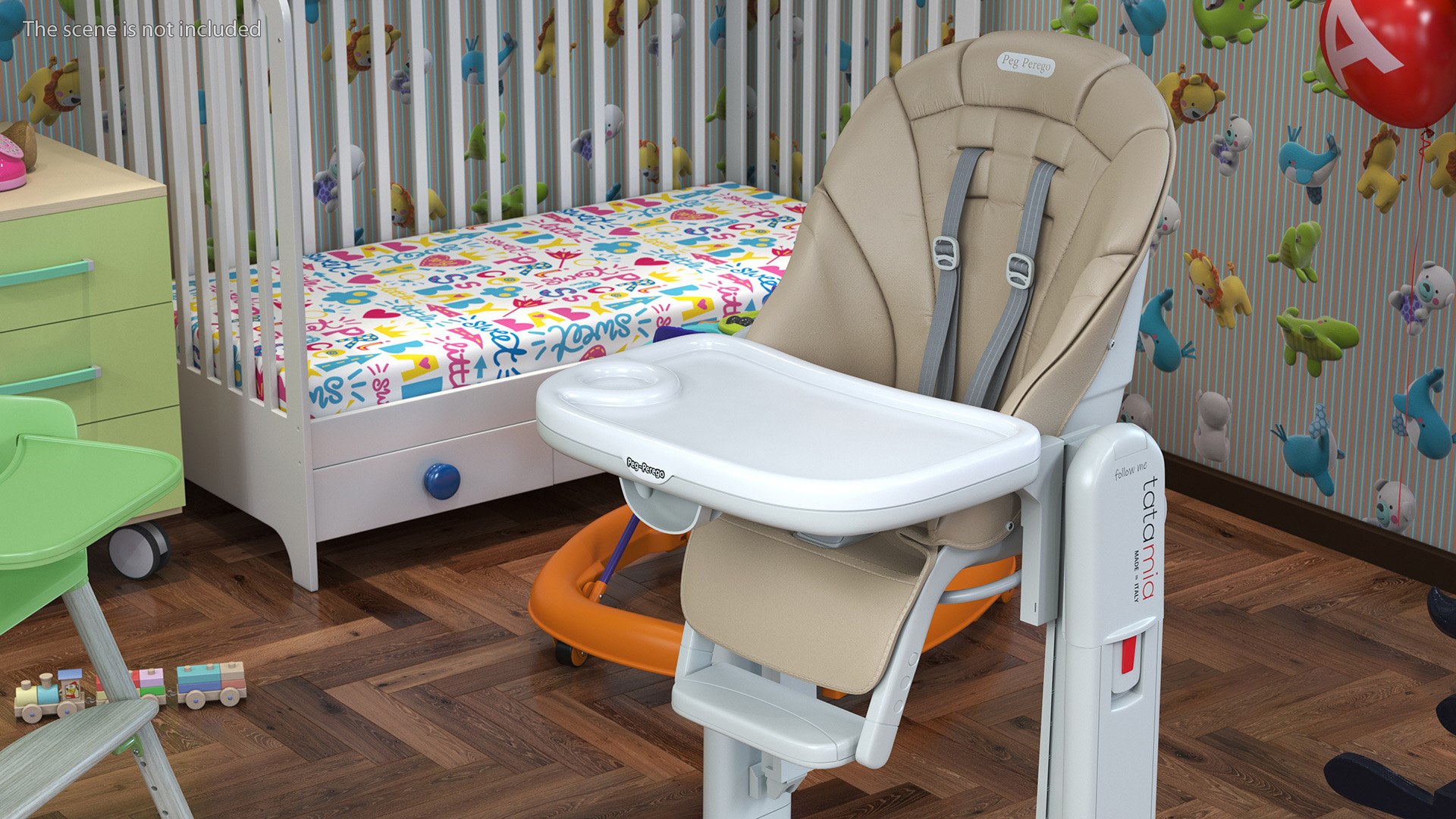 3D Folding Peg Perego Baby High Chair Vertical Beige model - TurboSquid ...