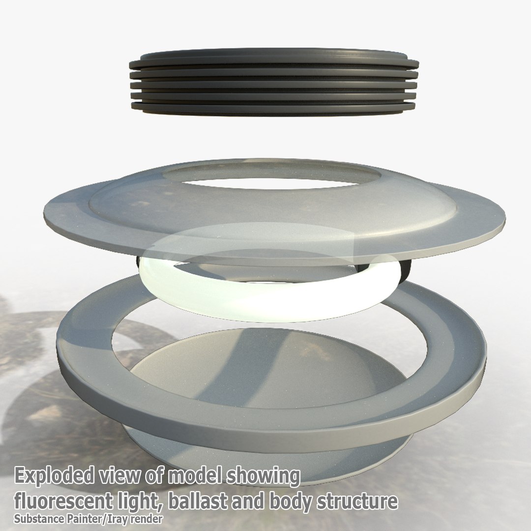 3D ceiling light office fluorescent model - TurboSquid 1150561