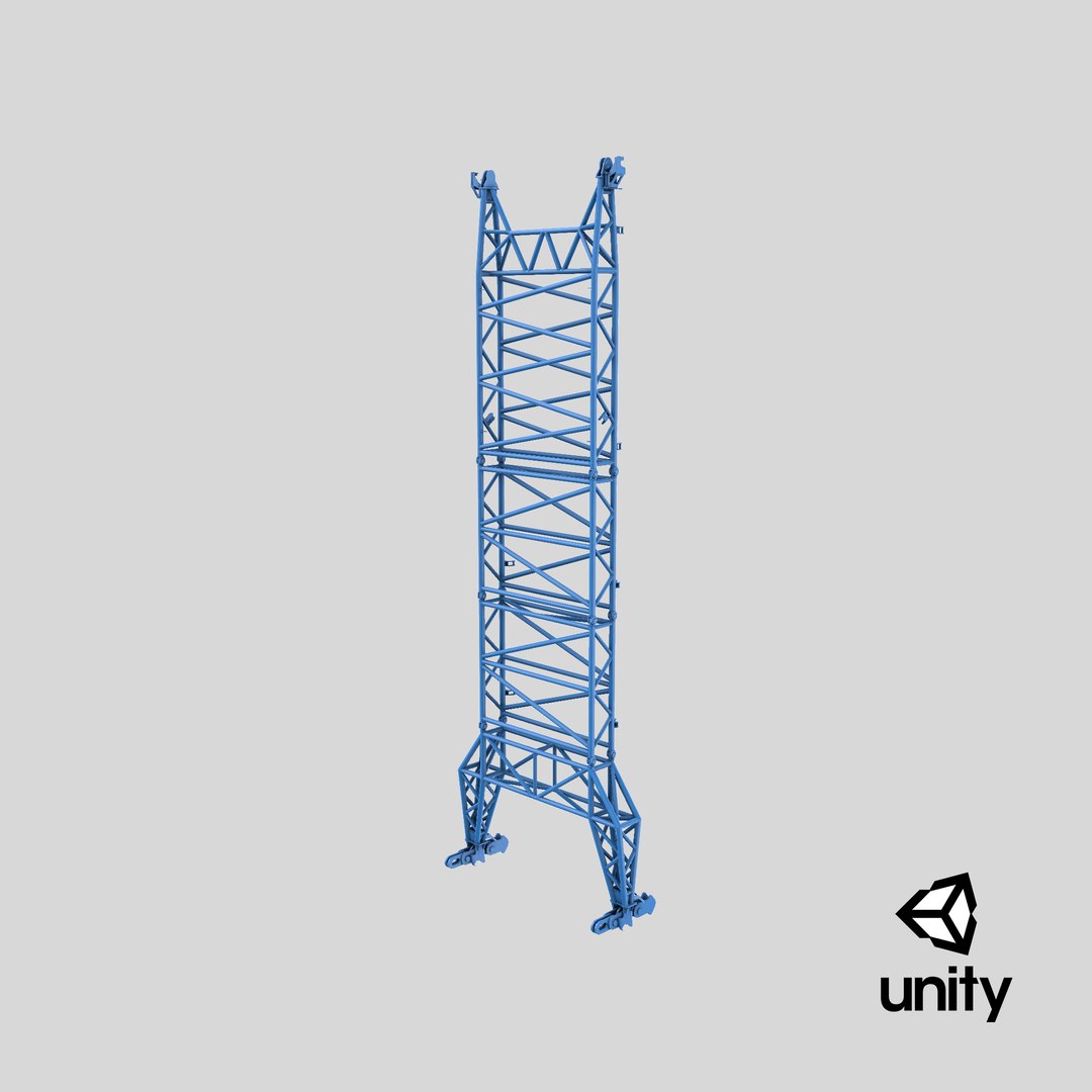 Crane Guiding Frame Floating Ballast Blue 3D Model - TurboSquid 2104710