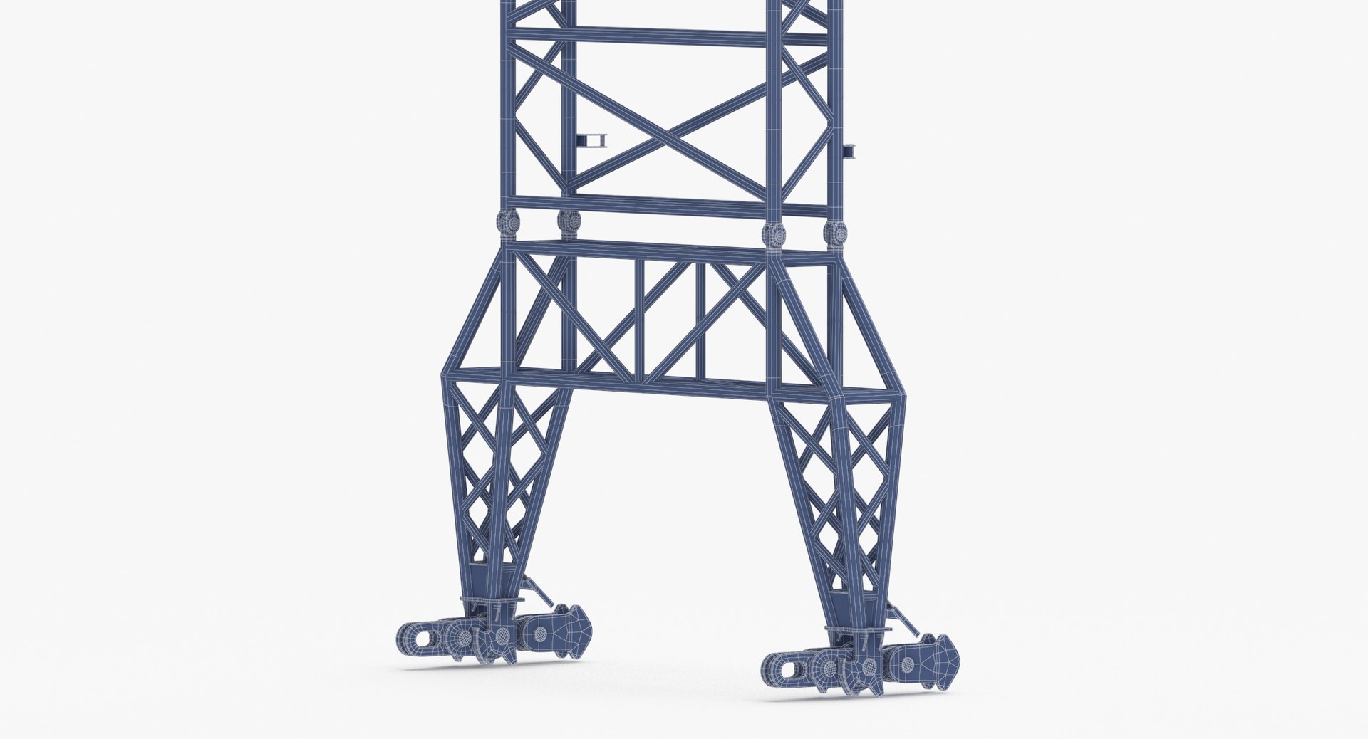 Crane Guiding Frame Floating Ballast Blue 3D Model - TurboSquid 2104710