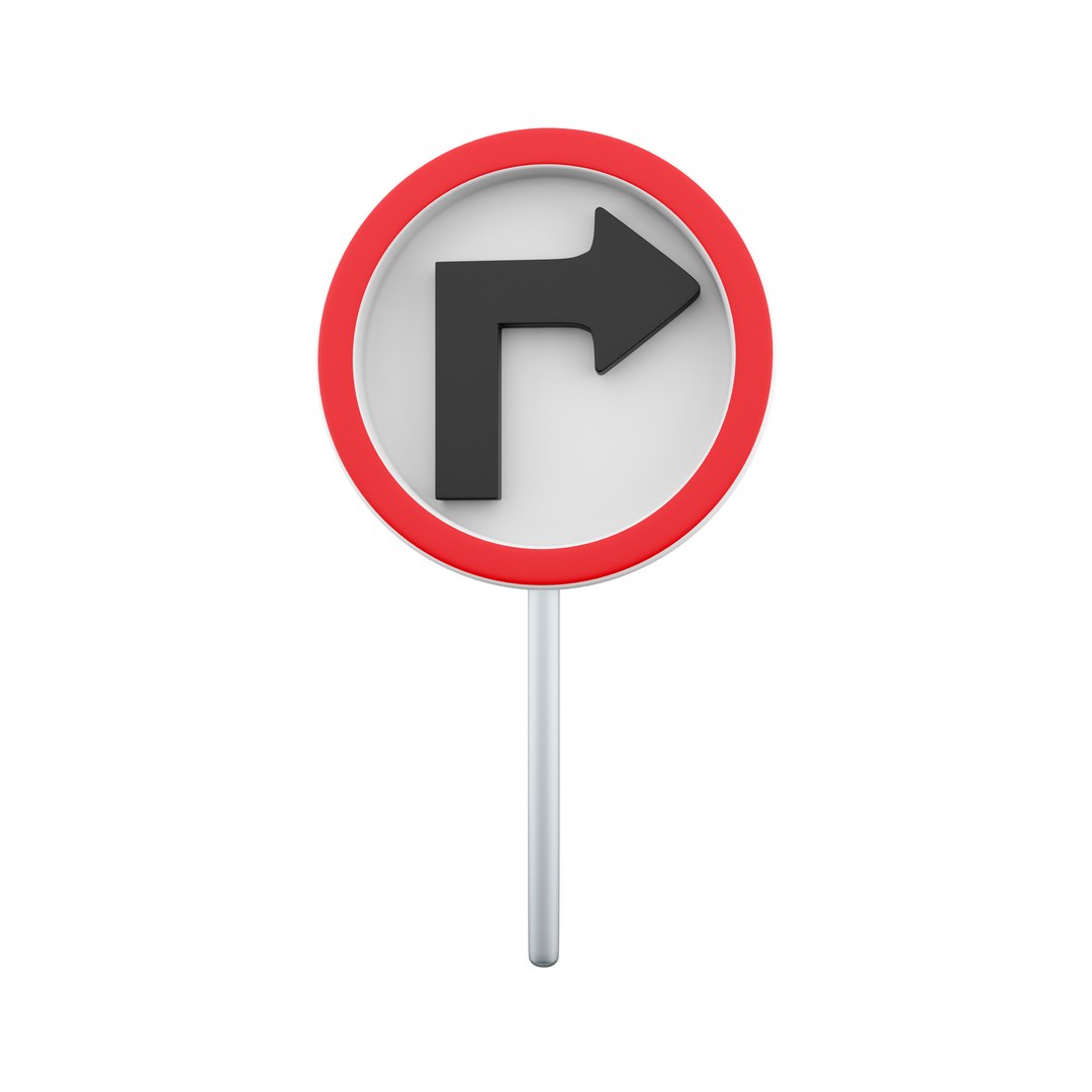 3D Turn Right Traffic Road Sign Model - TurboSquid 2044256