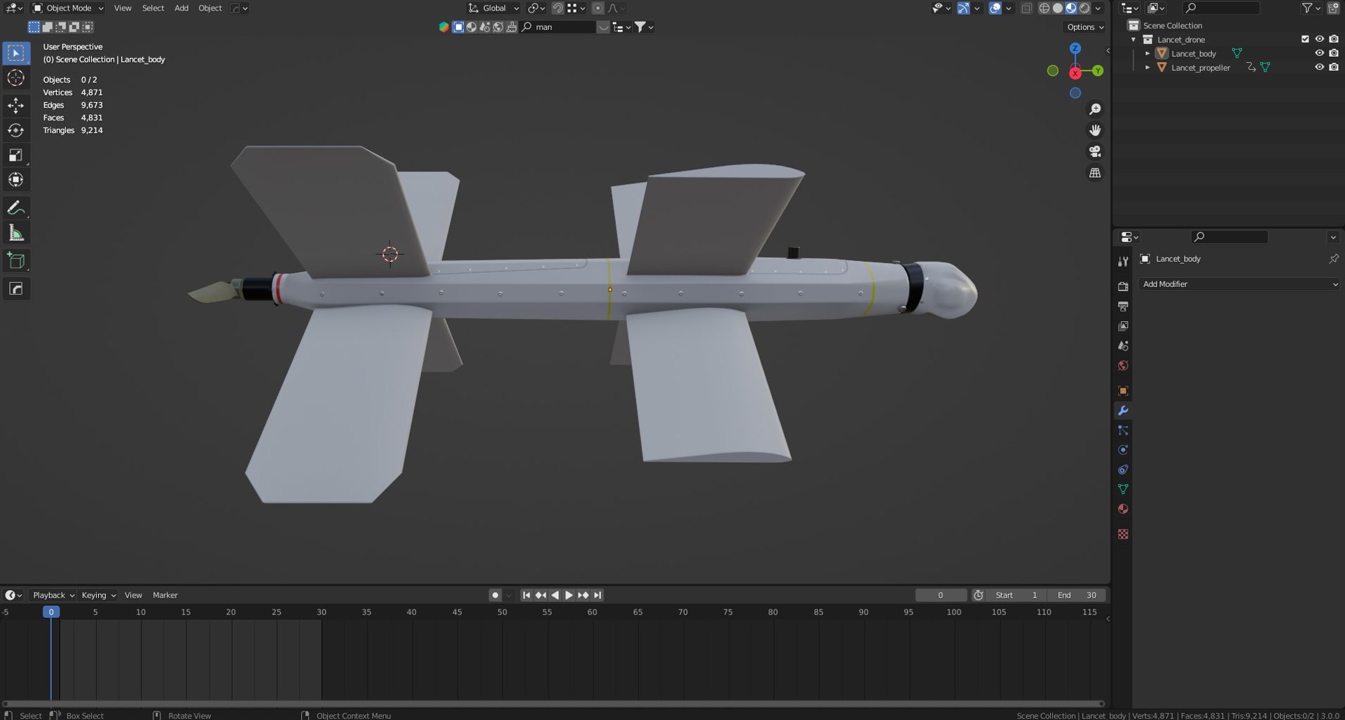 3D ZALA LANCET Kamikaze Attack Drone Low-poly - TurboSquid 2166187