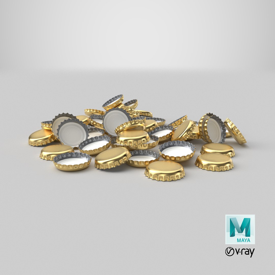 Pille Of Bottle Caps 3D Model - TurboSquid 2196302