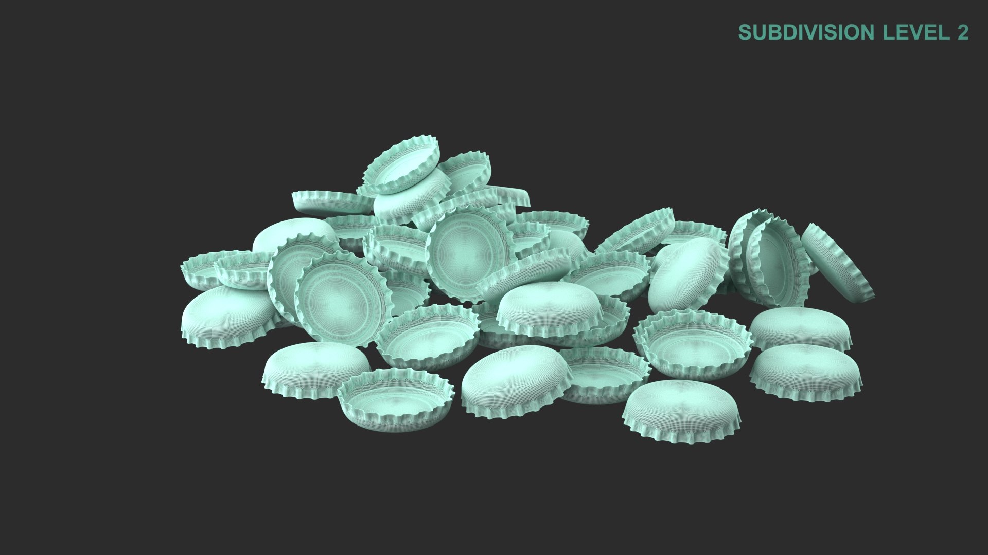 Pille Of Bottle Caps 3D Model - TurboSquid 2196302