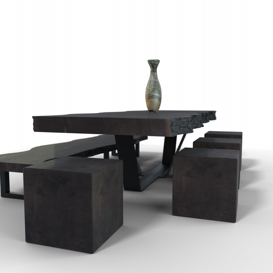 3D Rustic Wooden Table Live Model - TurboSquid 1243205