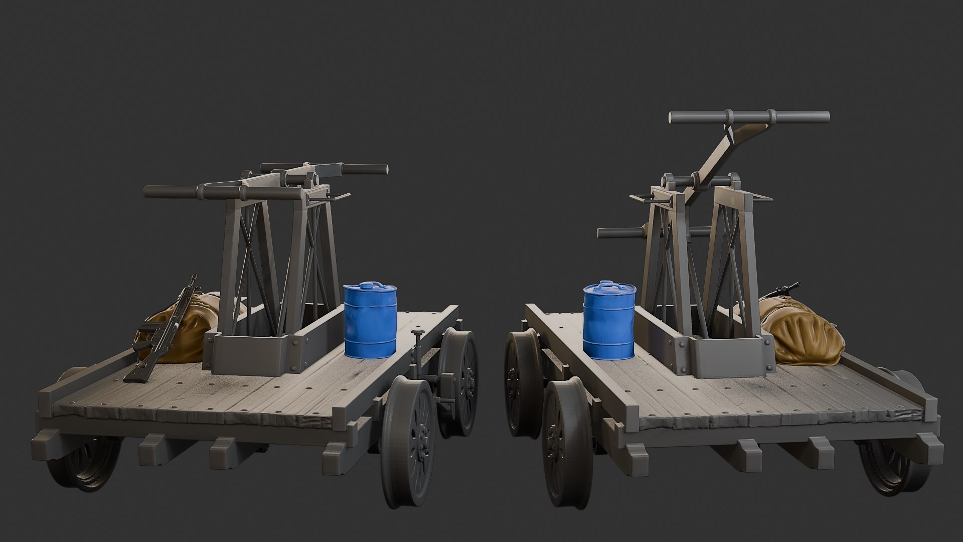 3D HandCar Railroad - TurboSquid 2458212