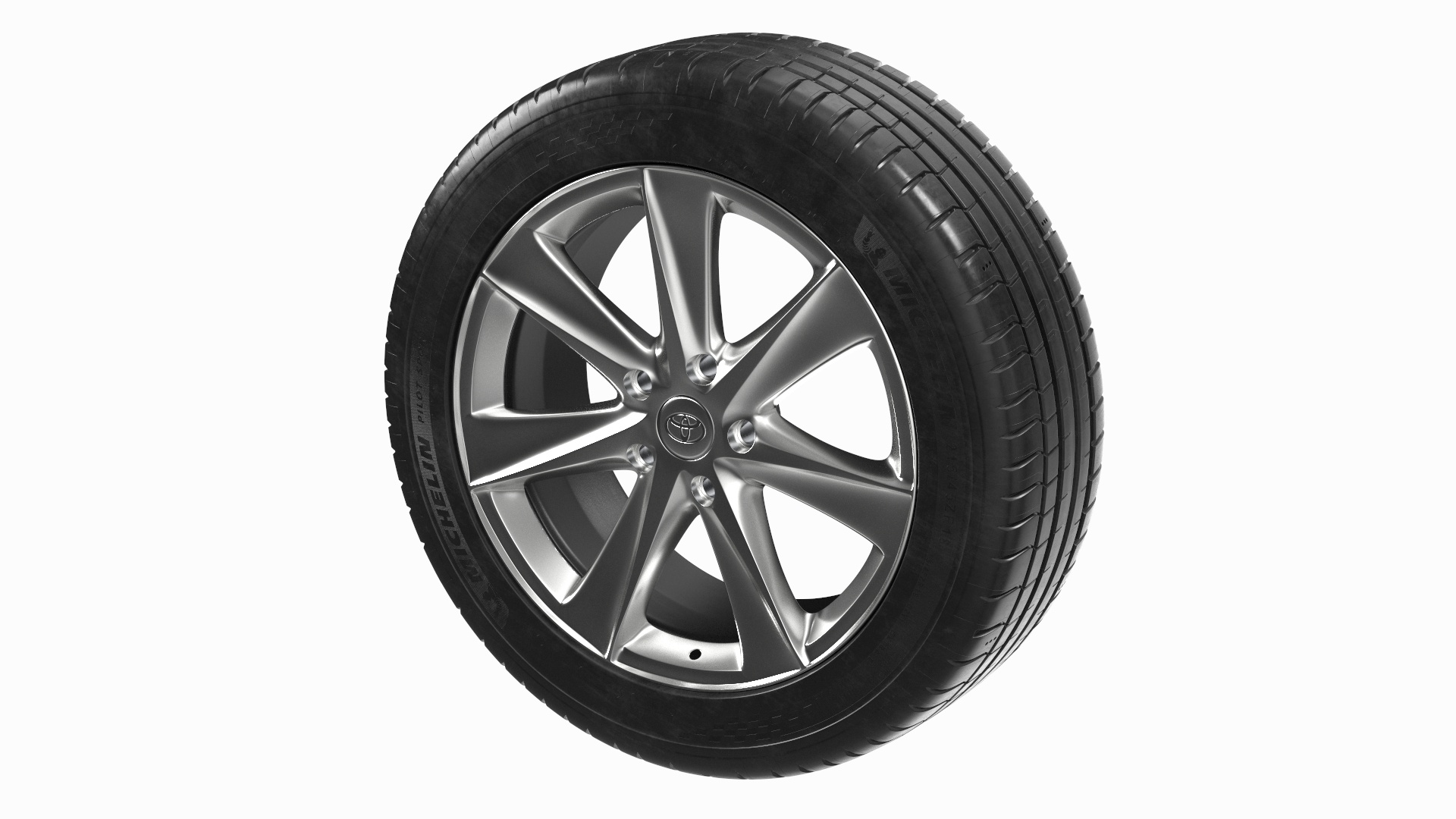 Toyota Silver Car Wheel Rim Carrying Michelin Tire 3D Model ...