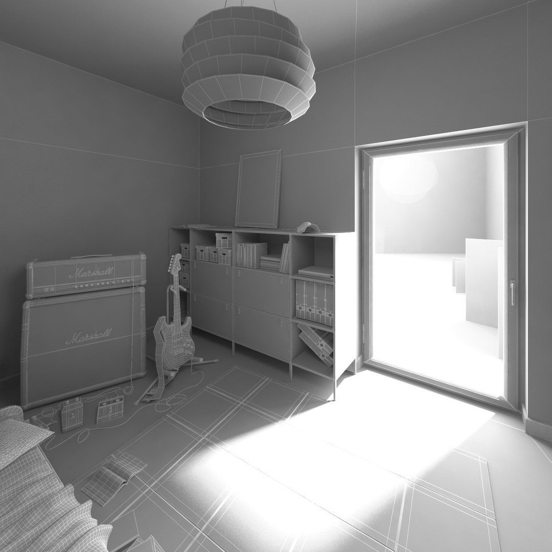 Boy Room Interior 3d Model
