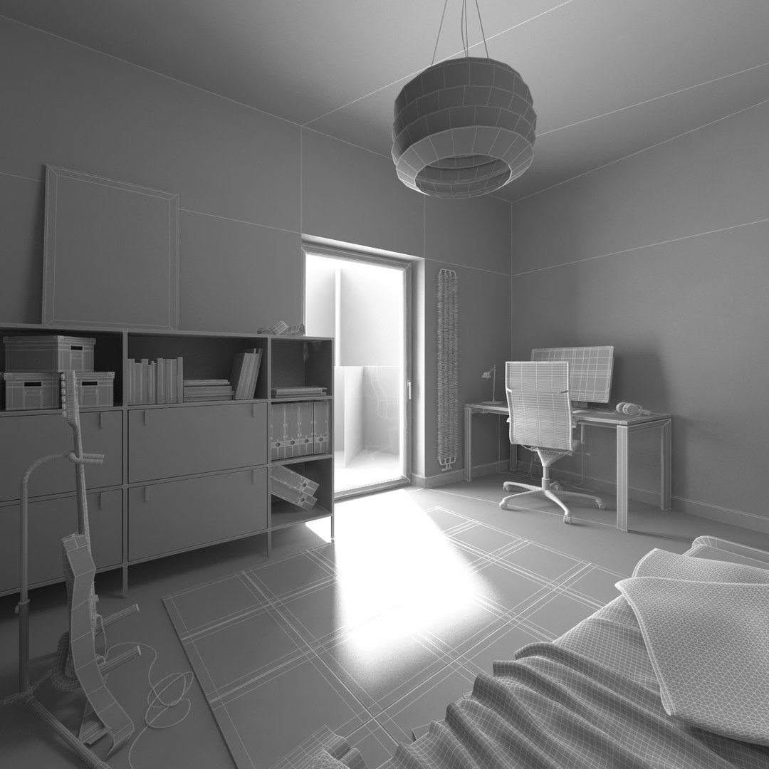 Boy Room Interior 3d Model