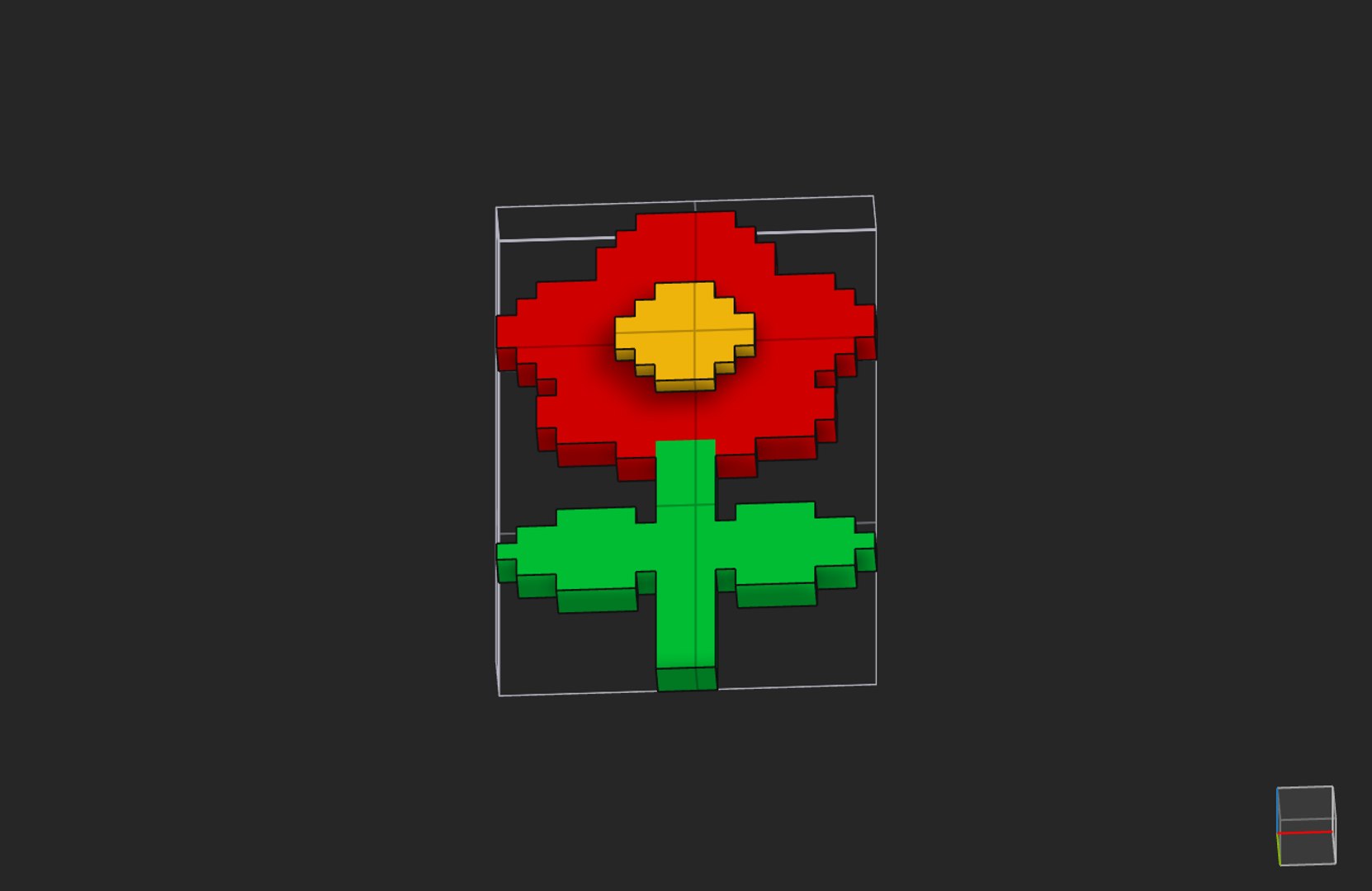Red Flower Voxel Art 3D Model - TurboSquid 1417042