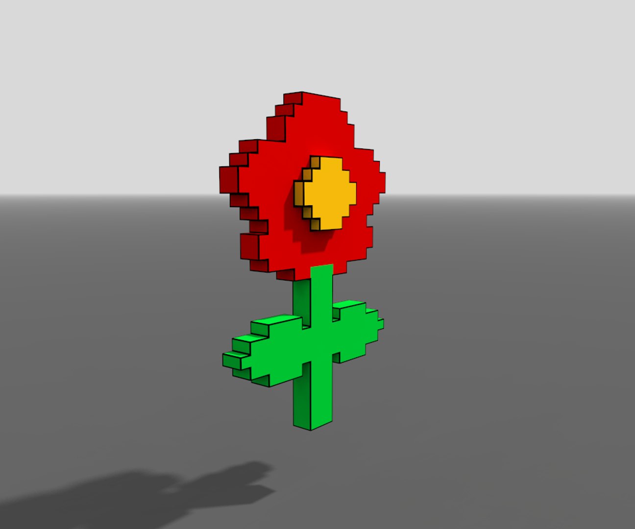 Red Flower Voxel Art 3D Model - TurboSquid 1417042