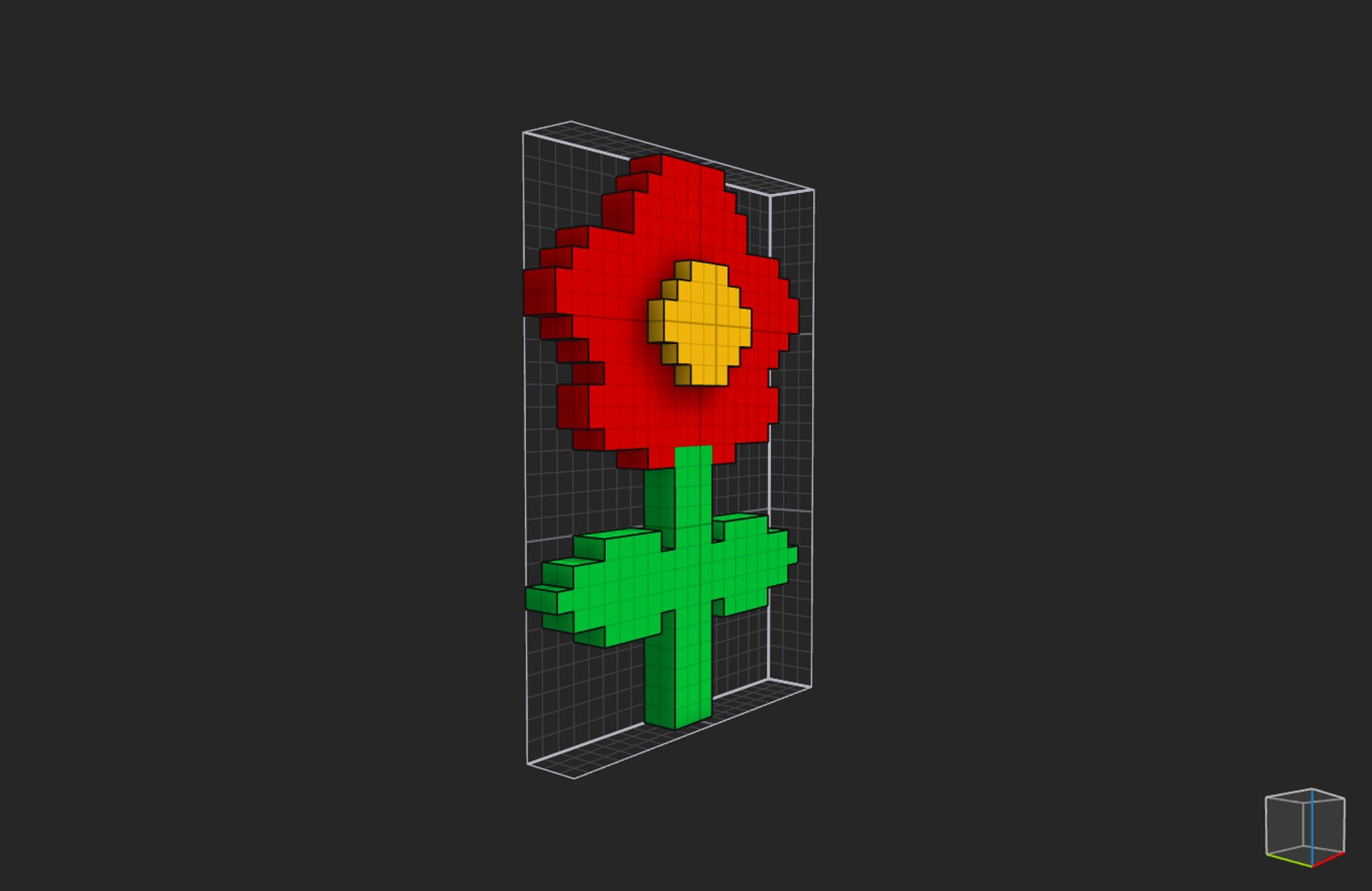 Red Flower Voxel Art 3D Model - TurboSquid 1417042
