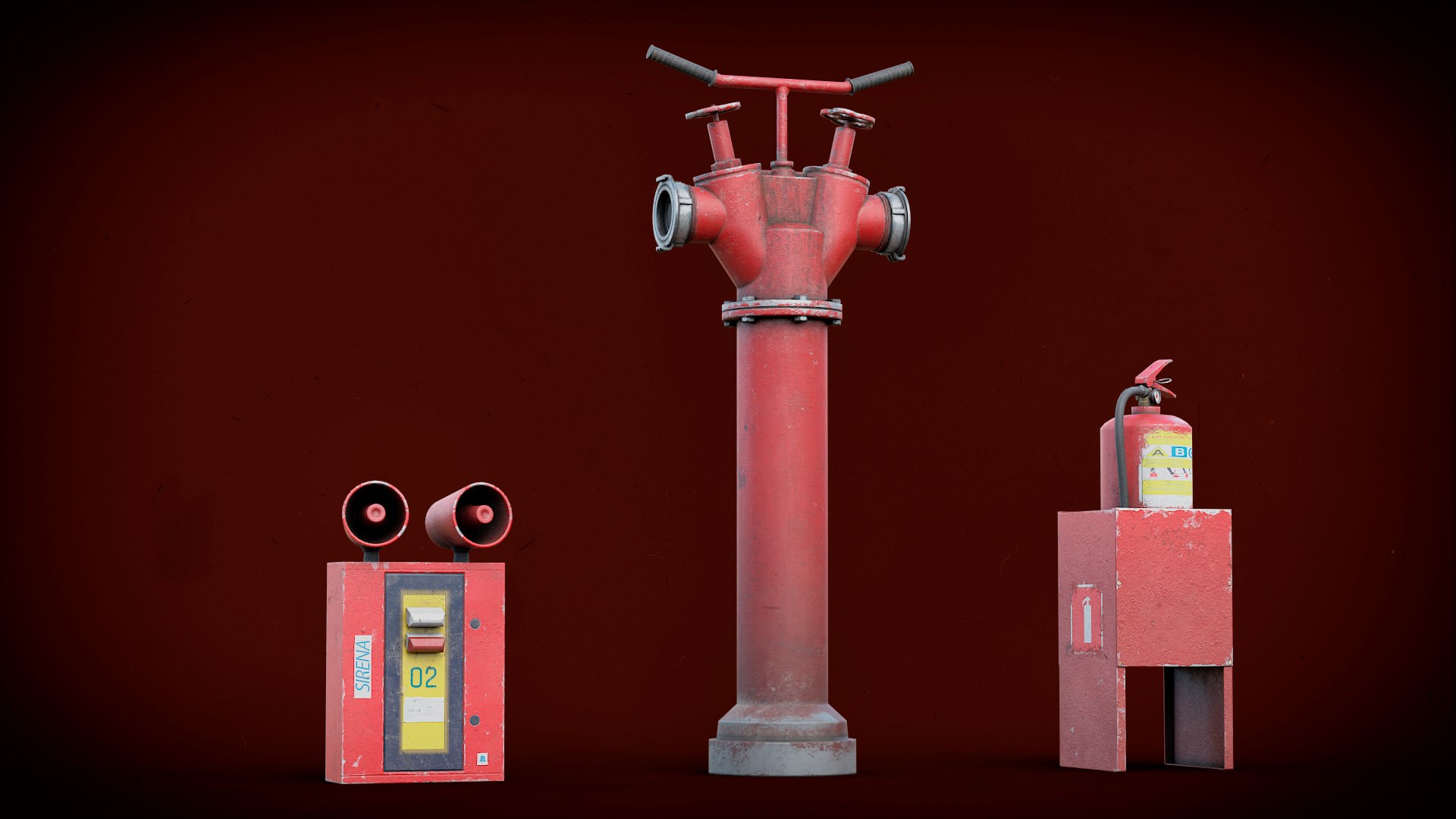 3D Fire Equipment Collection Realtime Model - TurboSquid 2214237