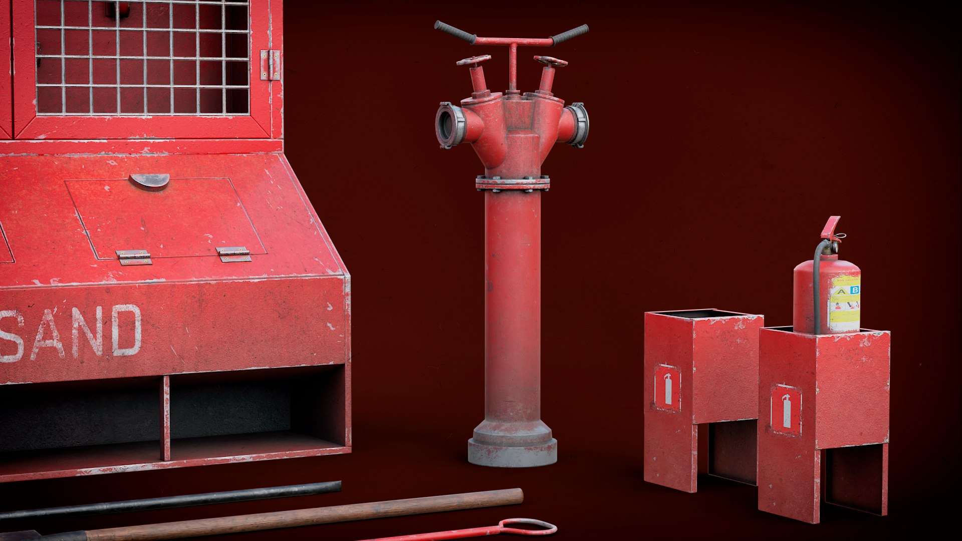 3D Fire Equipment Collection Realtime Model - TurboSquid 2214237