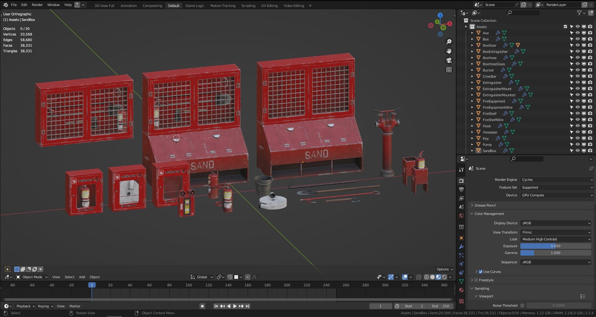 3D Fire Equipment Collection Realtime Model - TurboSquid 2214237