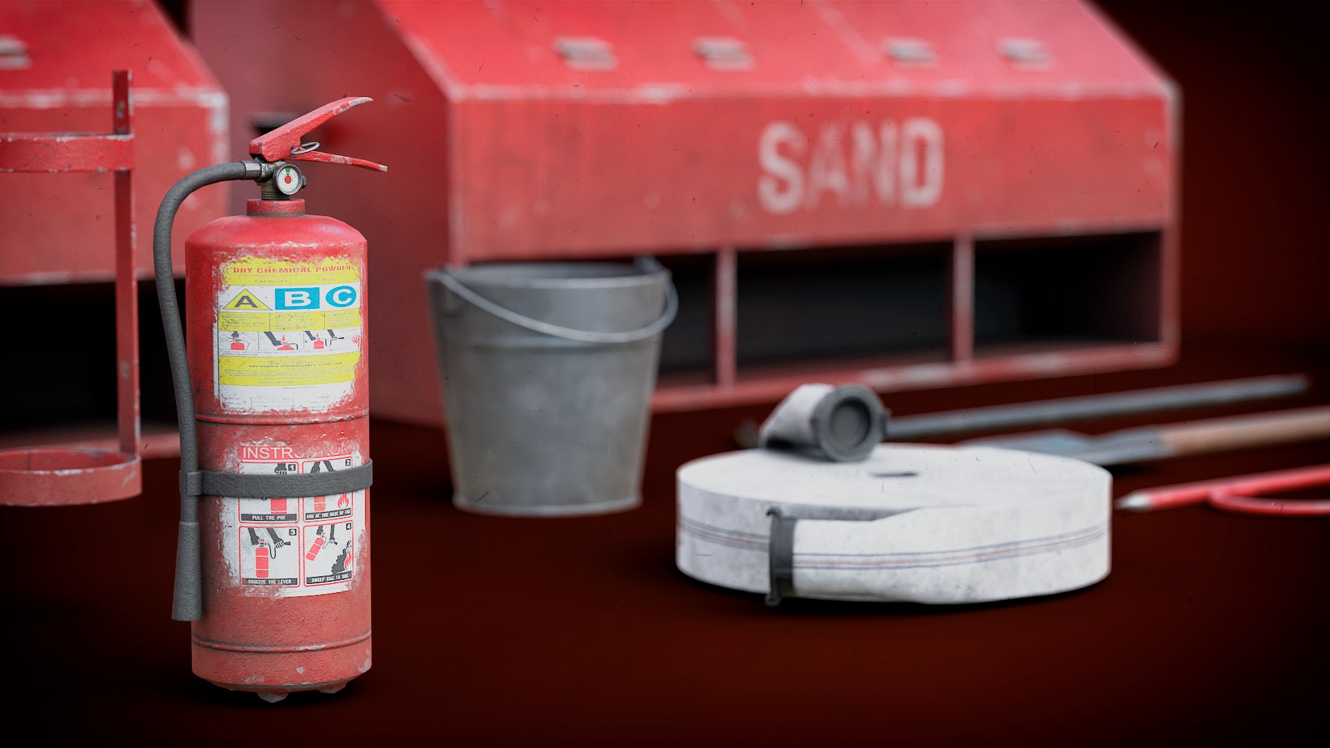 3D Fire Equipment Collection Realtime Model - TurboSquid 2214237