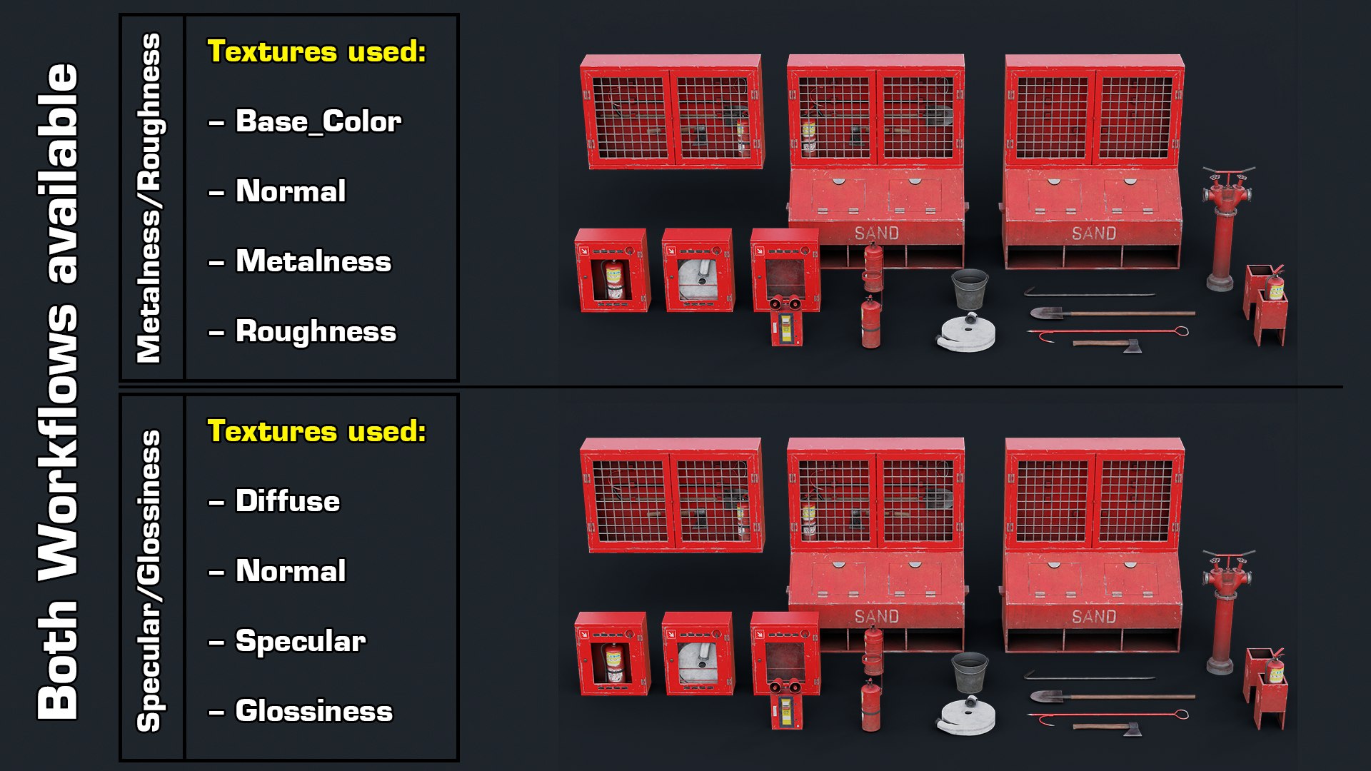 3D Fire Equipment Collection Realtime Model - TurboSquid 2214237