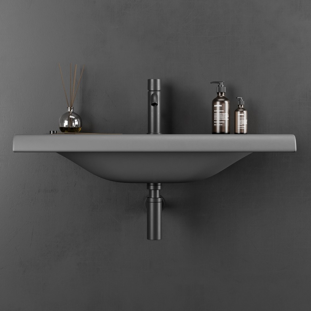 Fluid Wall-mounted Washbasin 3D Model - TurboSquid 1284954