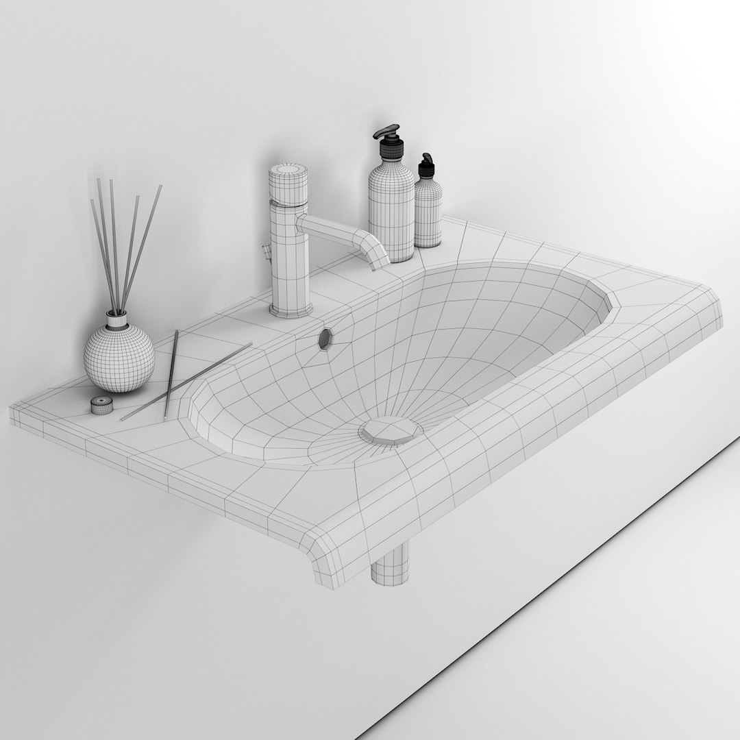 Fluid Wall-mounted Washbasin 3D Model - TurboSquid 1284954